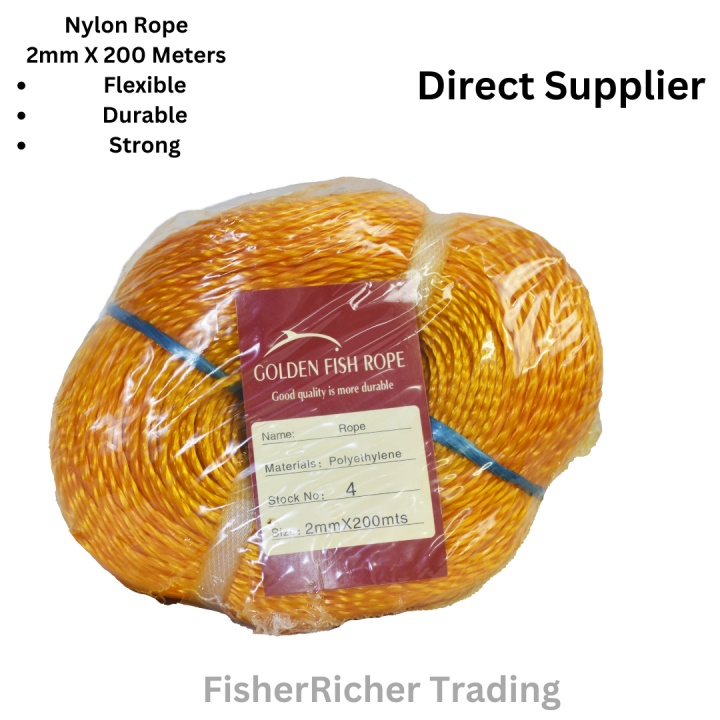 Polyethylene Nylon Rope Fish Rope 2mm/2.5mm/3mm/3.5mm/4mm/4.5mm X 200 ...