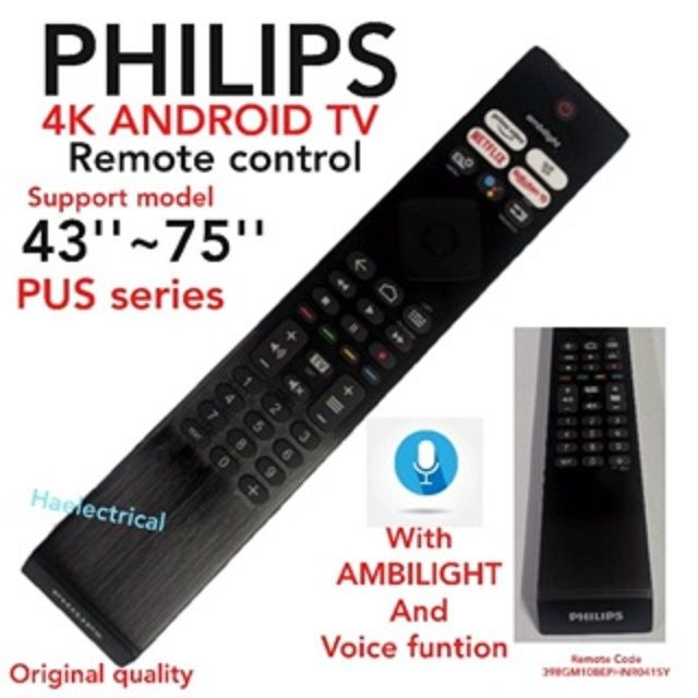 PHILIPS 4K ANDROID TV REMOTE CONTROL PUS series | Lazada