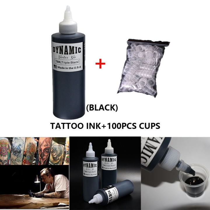 Dynamic 240ml 8oz Tattoo Ink with Ink Cups Professional Permanent ...