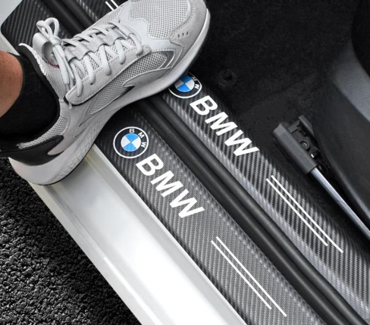 4Pcs Car Door Sill Carbon Fiber Sticker for BMW E46 E39 E60 E30 E34 F30 ...