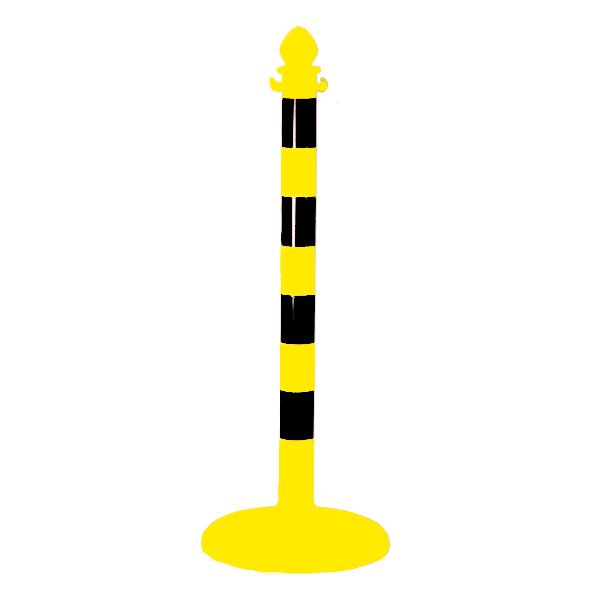 2PCS Traffic Post Bollard Post Delineator Post Yellow/Black Striped ...