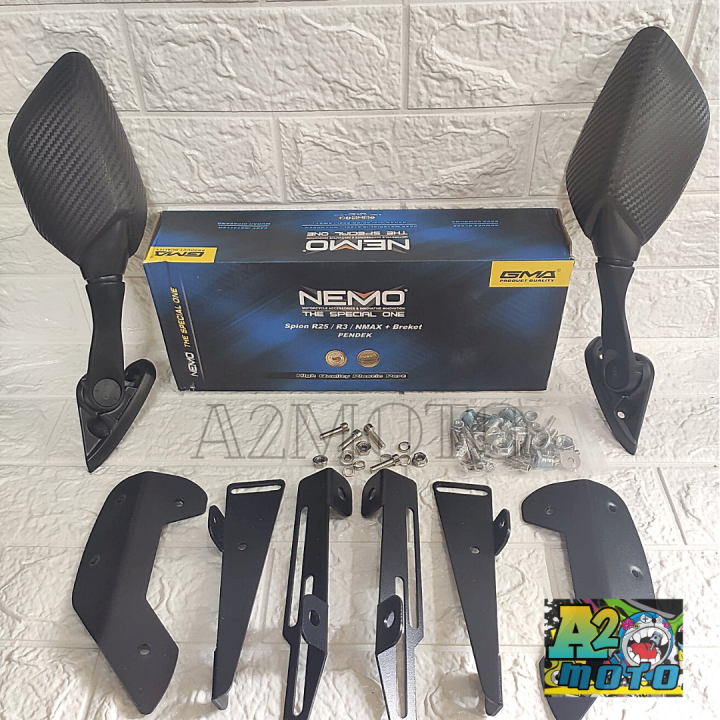 Nmax Side Mirror V1 V2 NEMO / RZ Racing / SEC / Muatrru + Windshield visor Bracket X3 Puzzle ...