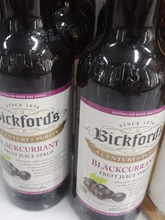 BICKFORDS Premium Australian Blackcurrant Fruit Juice Syrup / Cordial ...