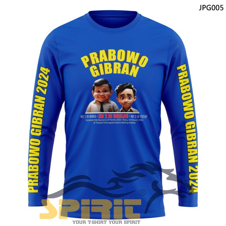 Kaos Gemoy Cartoon Prabowo Gibran Bersama Indonesia Maju 2024 Lengan ...