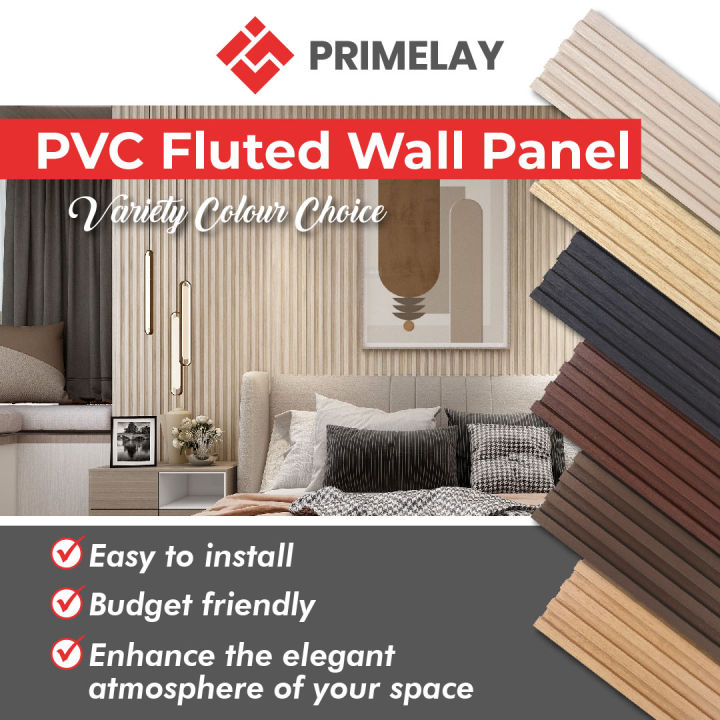 [SHIP FAST] Primelay 2.9M PVC Fluted Wall Panel & L-Profile 2.7M | Wall ...