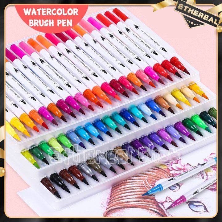 12/24/36/48/60/80/100 Colors Watercolor Brush Pen Colors Marker Pens ...