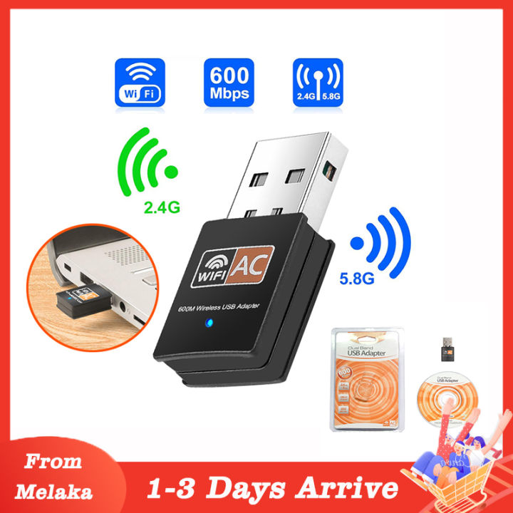 Wireless USB Adapter Wifi Dual Frequency 600Mbps Wireless WIFI Adapter ...