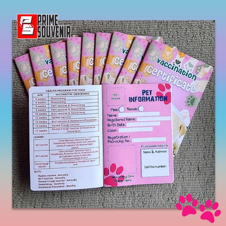 Pet Vaccination Certificate Card for Dogs and Cats (Pink) | Lazada PH