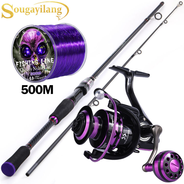 Fishing Rod Reel Set 2 Section Spinning Fishing Rod with 2000-5000 ...