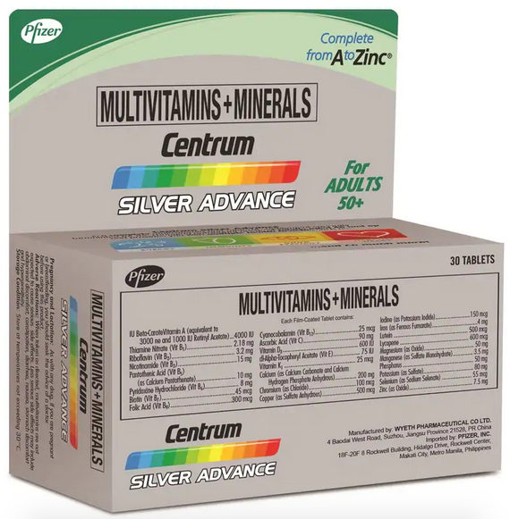 Centrum Silver Advance For Adults Multivitamins and Minerals Complete ...