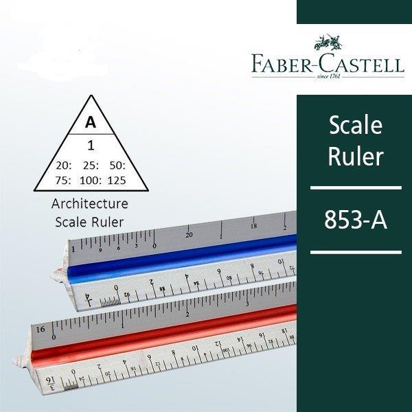 Scale Ruler, Faber Castell Architect Technical Drafting Triangular A ...