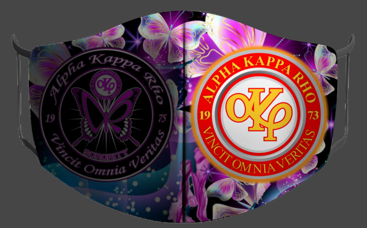 ALPHA KAPPA RHO FACE MASK, Full Sublimation, Full Print, Washable Face ...
