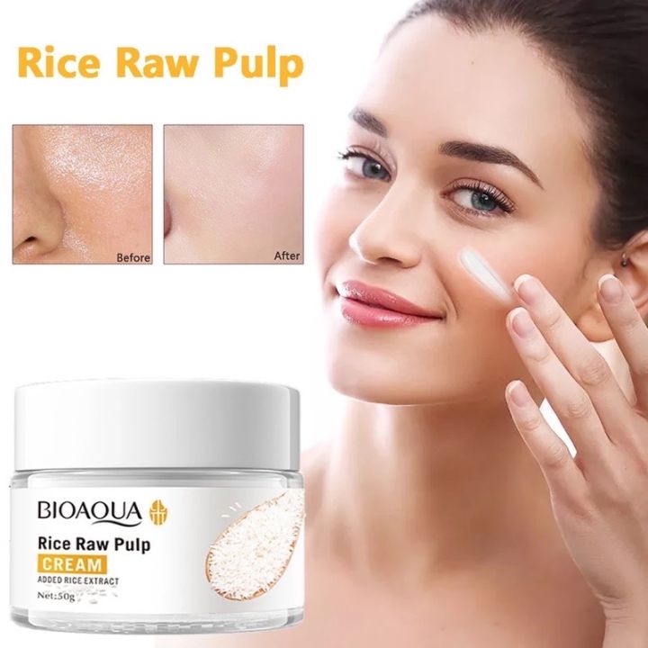 ครีมนมข้าว Rice Raw Pulp Bioaoua หน้าขาวใส ลดริ้วรอย ครีมหน้าเด้ง ...
