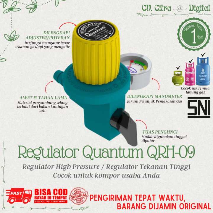 Regulator Gas Tekanan Tinggi Quantum QRH-09 / Regulator Quantum High Pressure QRH-08 | Lazada ...
