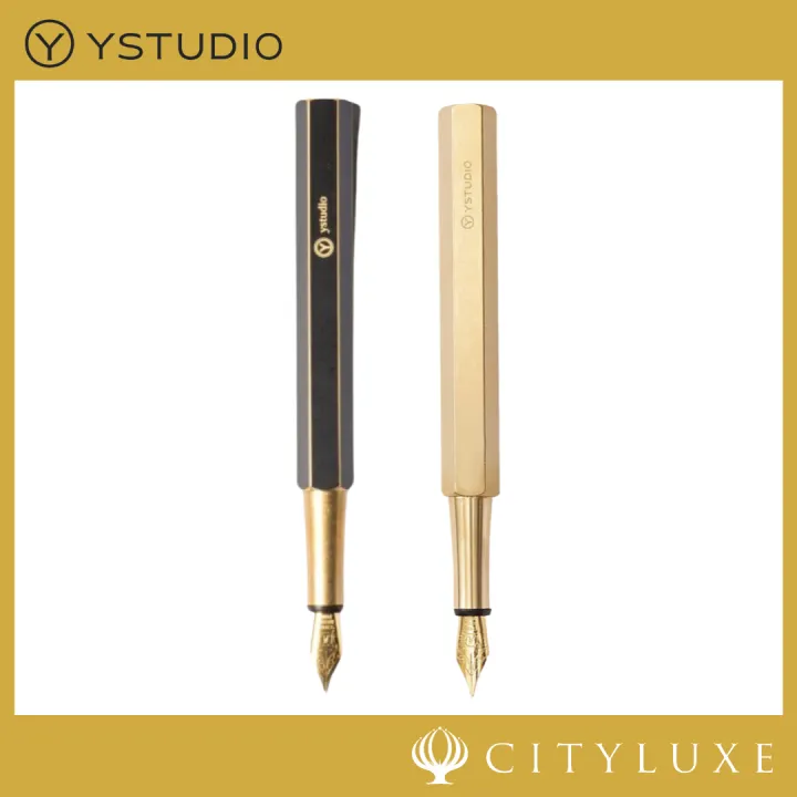 Ystudio Classic Revolve Portable Fountain Pen - Brass/ Brassing | Lazada Singapore