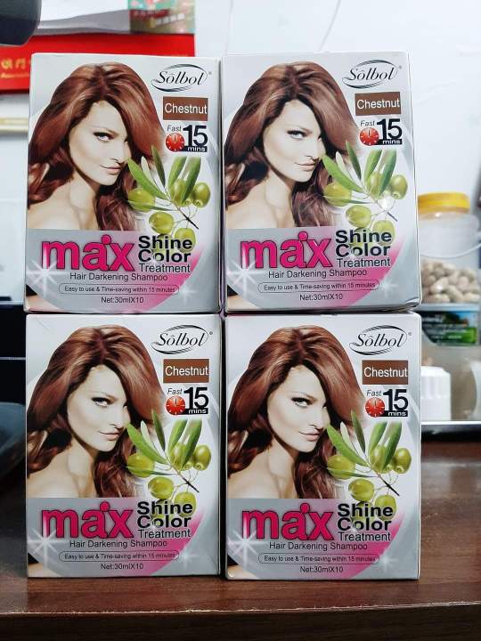 Dầu Gội Nâu Tóc MAX SHINE COLOR ( HỘP 10 GÓI X 30ml) | Lazada.vn