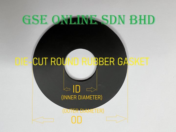 2mm Round Solid Rubber Gaskets, Washers, Black, Hardness 70A, both ...