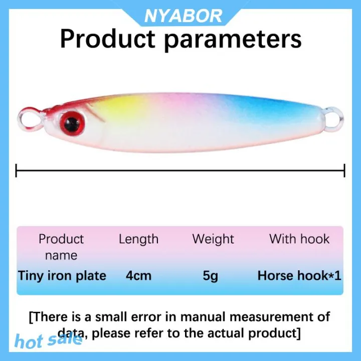 NYABOR Micro Metal Jig 5g Shore Casting Jigging Lure Fishing Lure Bit ...
