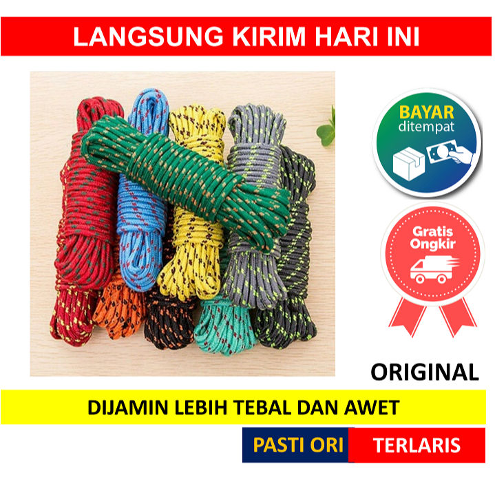 TAMPAR TALI JEMURAN NYLON NILON BAJU 10 METER TALI TAMBANG 10 METER ...