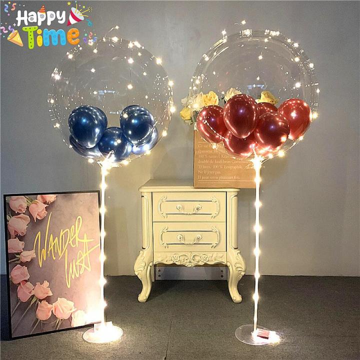 Happy Time 11pcs Bubble Balloons Set With LED Light Big Transparent ...