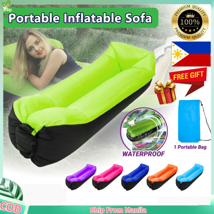 Outdoor Camping Portable Air Inflatable Bed With Head Sofa Inflatable ...