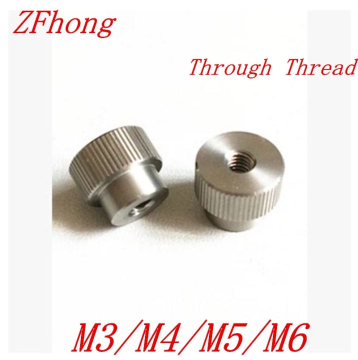 10pcs M4 M5 M6 head dia 12mm Stainless Steel Knurl Nut Step Through ...
