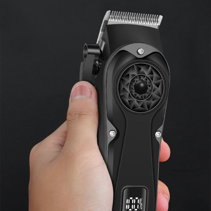 Men's Electric Hair Clipper Digital Display Trimmer R-Shaped Rounded ...