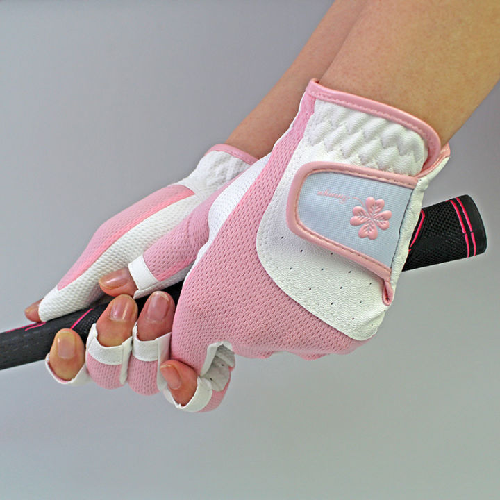 HITTIME ปลอกสวมนิ้วสำหรับผู้หญิง1คู่,ถุงมือกอล์ฟระบายอากาศตาข่ายคลุมนิ้วมือกันแดดพียู | Lazada.co.th