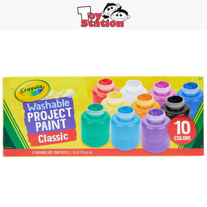 Crayola 10ct 2oz Washable Project Paint Classic for Kids Mess-Free ...
