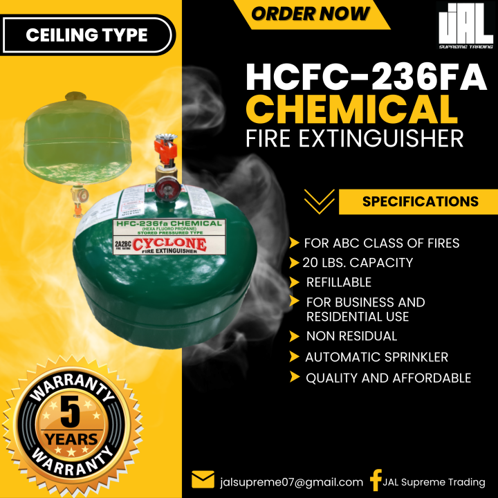 Ceiling Fire Extinguisher 20 Lbs. (Green) - HFC236fa Chemical | Lazada PH