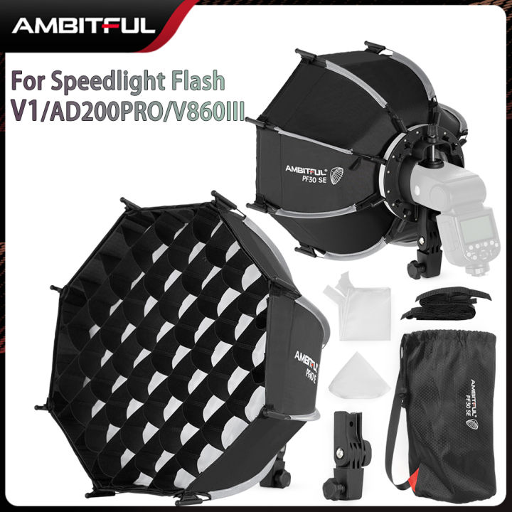 AMBITFUL PF30 SE / PF40 SE 30cm 40cm Camera Flashes Mini Octagon ...