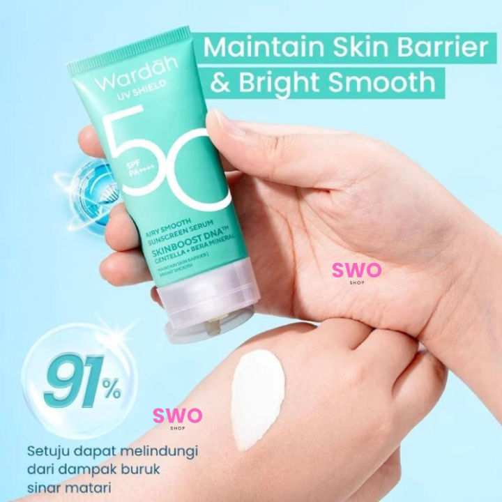 Wardah UV Shield Airy Smooth Sunscreen Serum SPF 50 PA++++ | Lazada ...