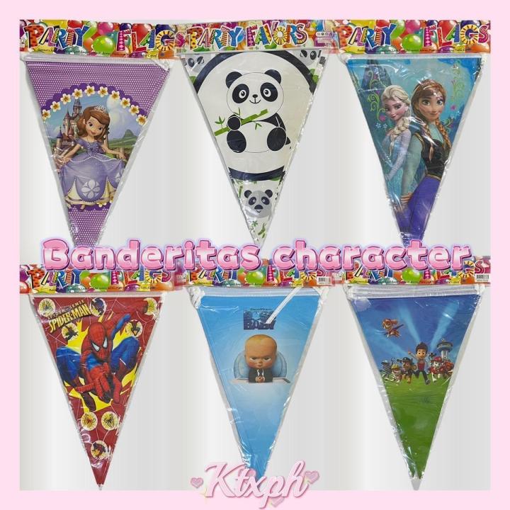 3meter cartoon banderitas paper flags kids character birthday party ...