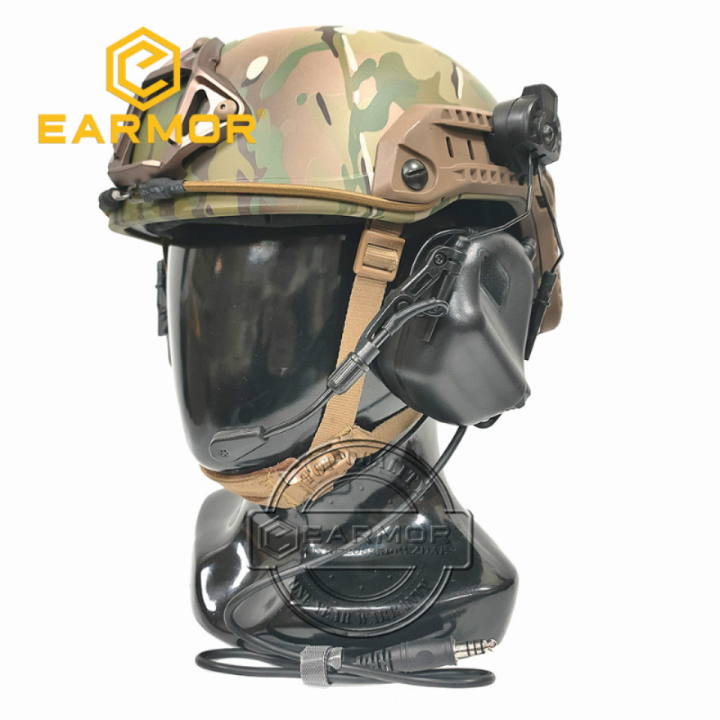 EARMOR M32H MOD4 Military Tactical Headset RAC Rail Adapter Set Noise ...