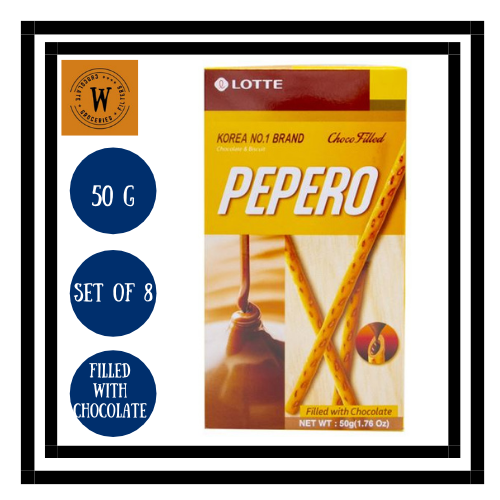 LOTTE Pepero Filled With Chocolate - 50G (SET OF 8) | Lazada PH