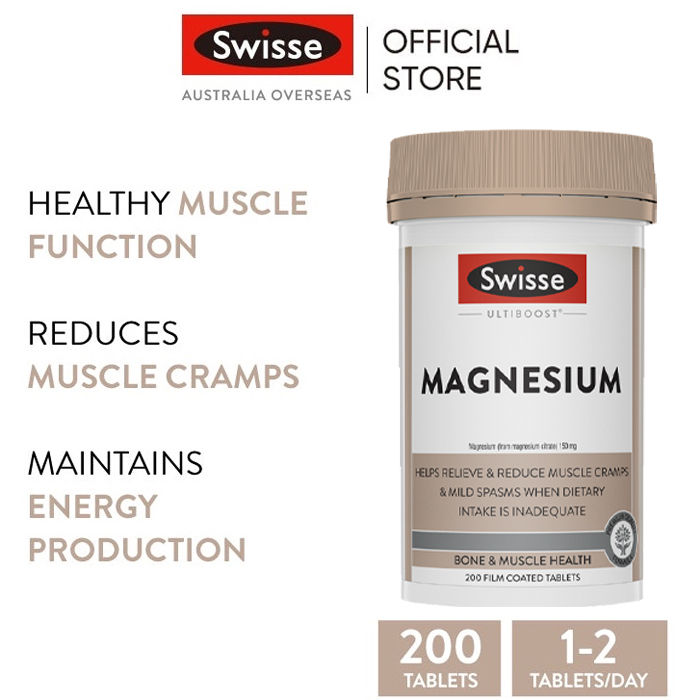 Swisse Ultiboost Magnesium 200 Film Coated Tablets (EXP:10 2026 ...