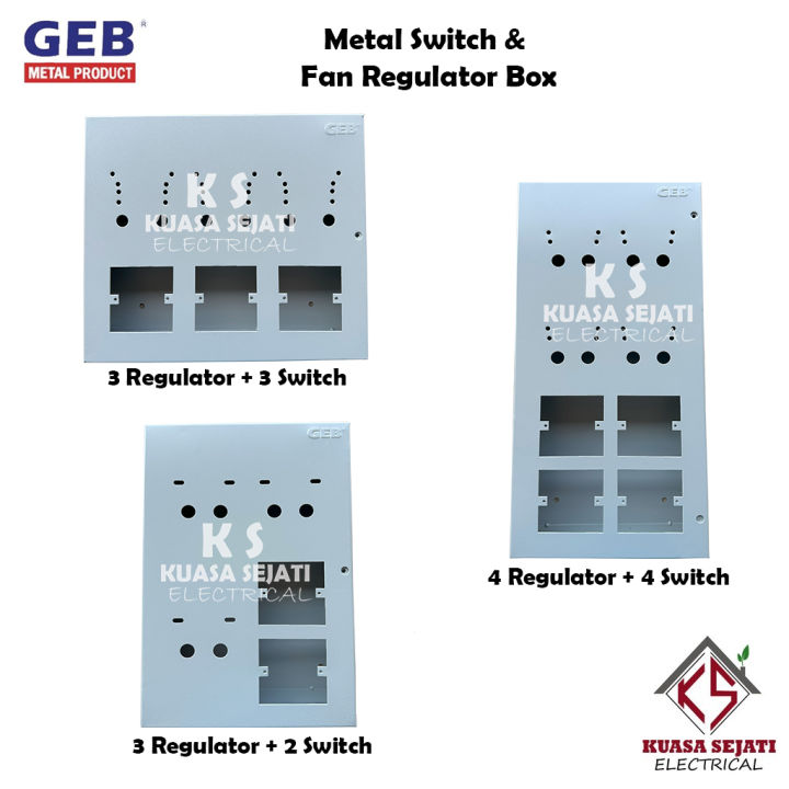GEB Metal Switch & Fan Regulator Box - 3 Regulator + 2 Switch / 3 ...