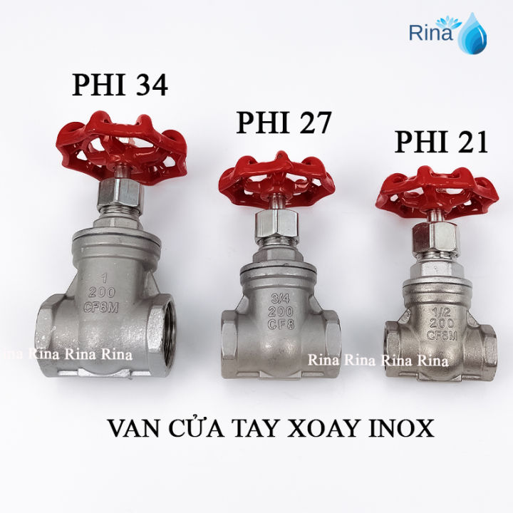 Van cửa tay xoay - Van tổng inox 304 phi 21 27 34 cao cấp thoát nước ...