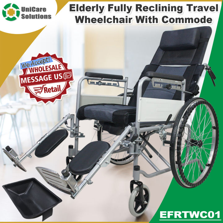CareCraft EFRTWC01 Foldable Wheelchair Reclining High Back Rest ...