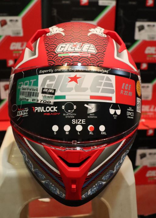 Full face Helmet | GTS V1 Tadashi Matte Red | Dual Visor with FREE ...