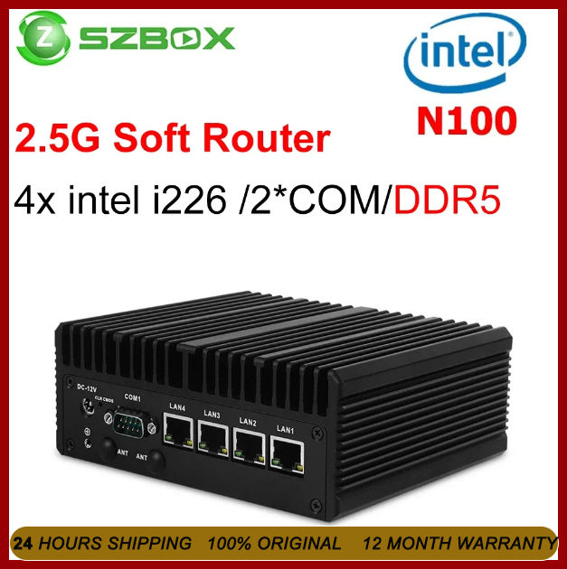 SZBOX W100 Firewall Mini PC 16+1T 12th Gen Intel N100 2.5G Soft Router ...