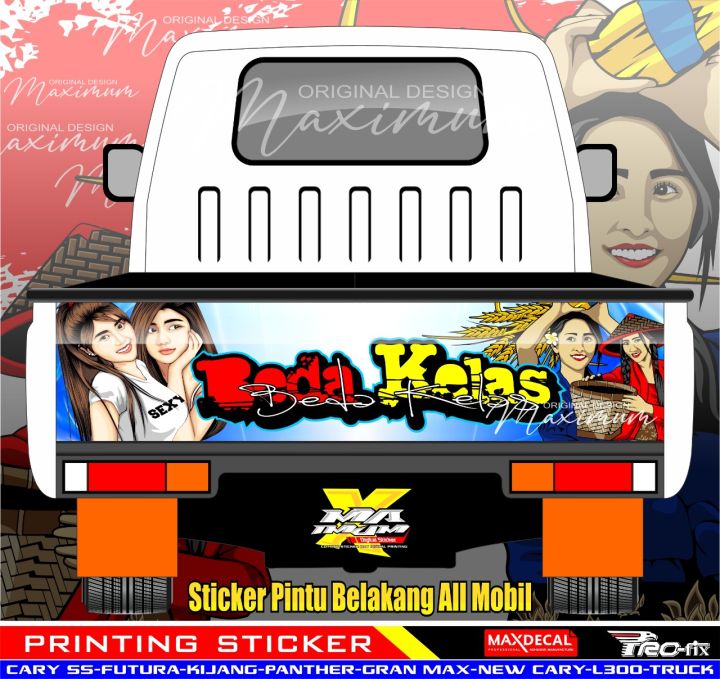 Sticker Pintu Belakang Mobil Pick Up L300 / Grandmax / Panther / Carry ...