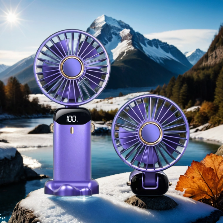 Mini Fan Portable USB Rechargeable Digital-display Multi-gear Speed ...