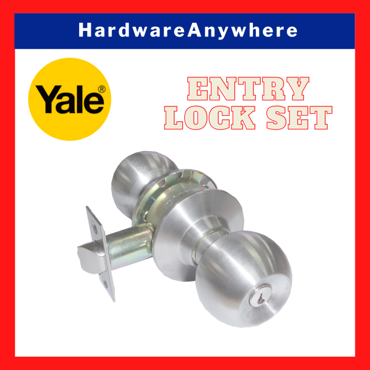 Yale Entrance Cylindrical Door Knob Set 60mm / Stainless Steel 5 Pin ...