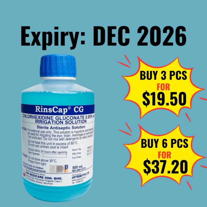 Rinscap Cg 500ml Chlorhexidine Gluconate 0.05% W/v Irrigation Solution ...