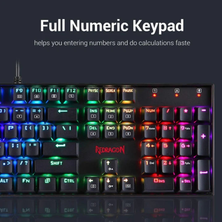 Redragon Mitra K551RGB-1 V2 RGB Black Mechanical Keyboard Blue Switch ...