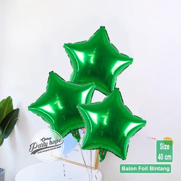 balon foil bintang Hijau 40 cm / balon star / balon foil bintang Hijau ...