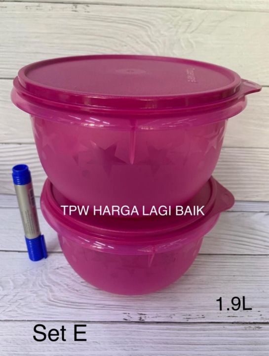 Tupperware Twinkle Bowl Set 1.9L / Liquid and Air Tight Container ...