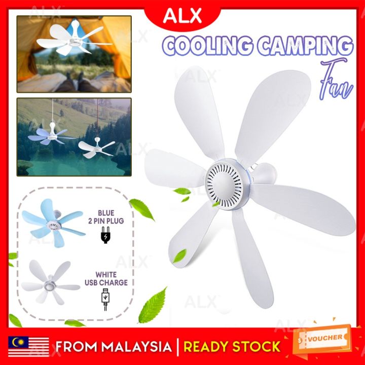 Alx Malaysia Powerful Mini Ceiling Fan Portable Camping Fan 6 Blade 3058