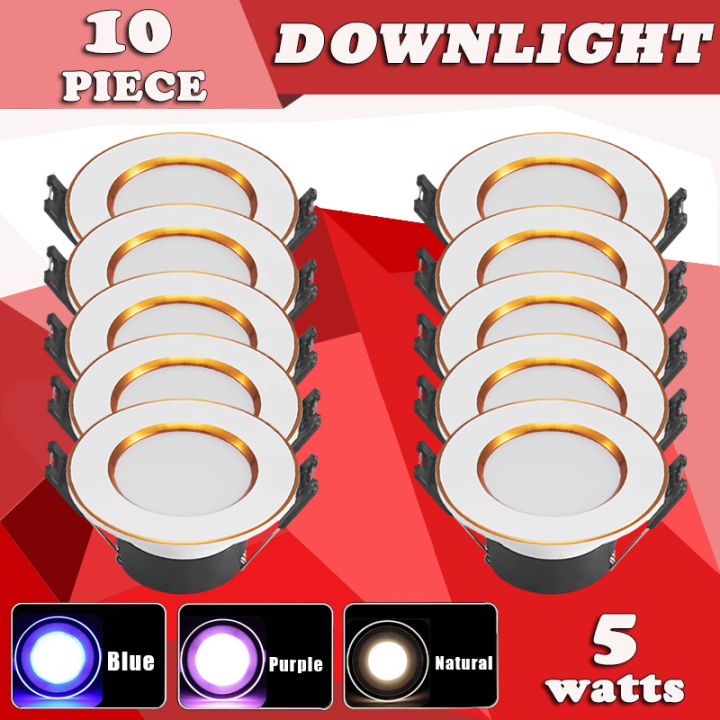 12PCS 5W Tri color LED Pin light for Ceiling Downlight Ultra-Thin 3 ...